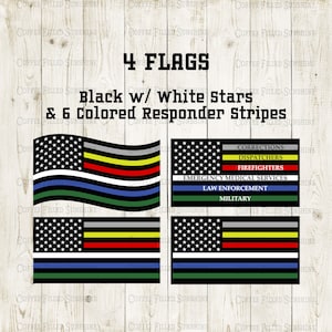 FIRST RESPONDER FLAG - Police, Firefighter, Medical, Military Cut Print ...