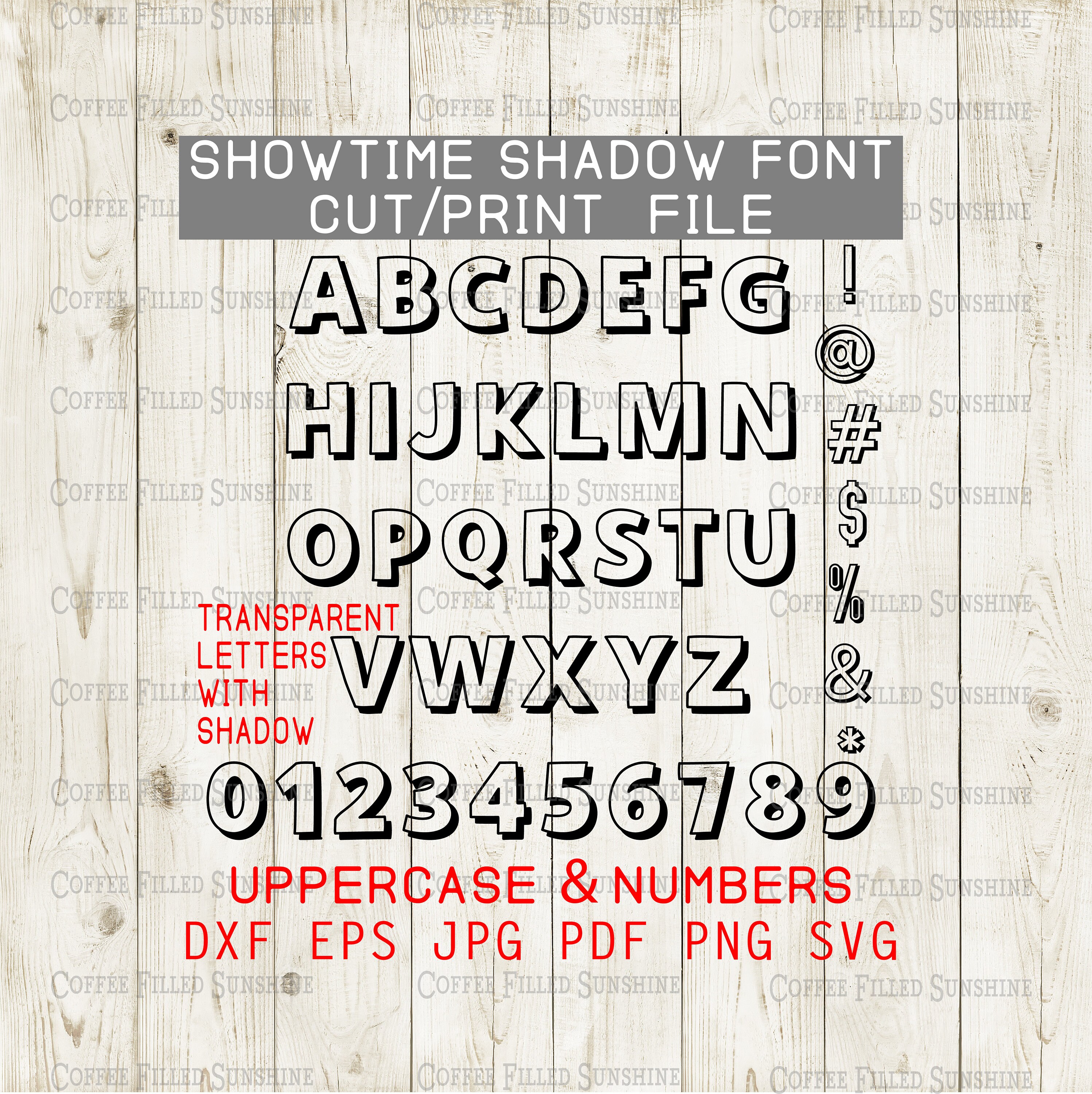 SHOWTIME SHADOW FONT Digital Cut/print File Outline | Etsy