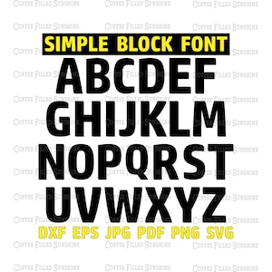 SIMPLE BLOCK FONT Svg - Digital Download - Cutter File, Printable, Iron ...