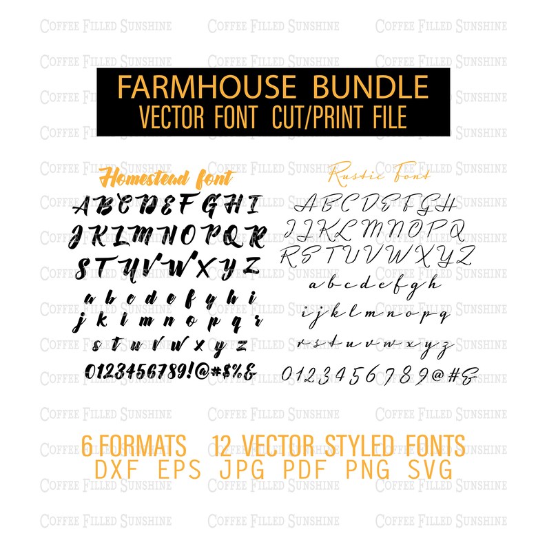 FARMHOUSE FONT BUNDLE - Svg Vector Font, Cut/print File, Instant ...