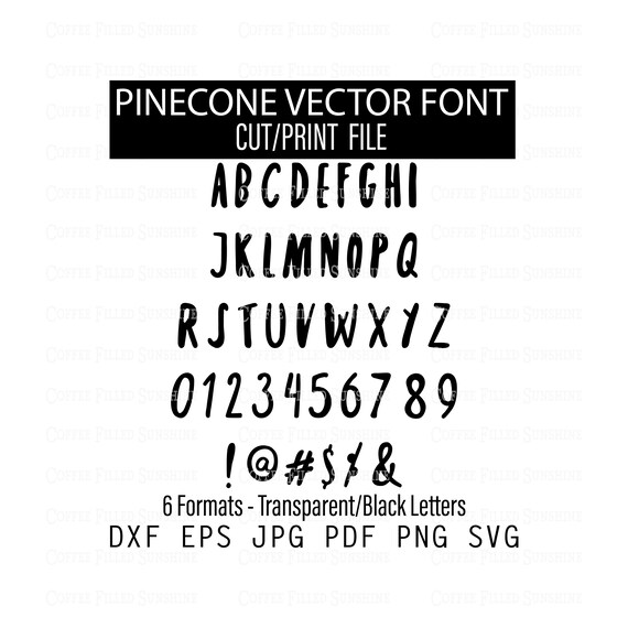 PINECONE VECTOR FONT Svg Letters Cutter File Printable | Etsy