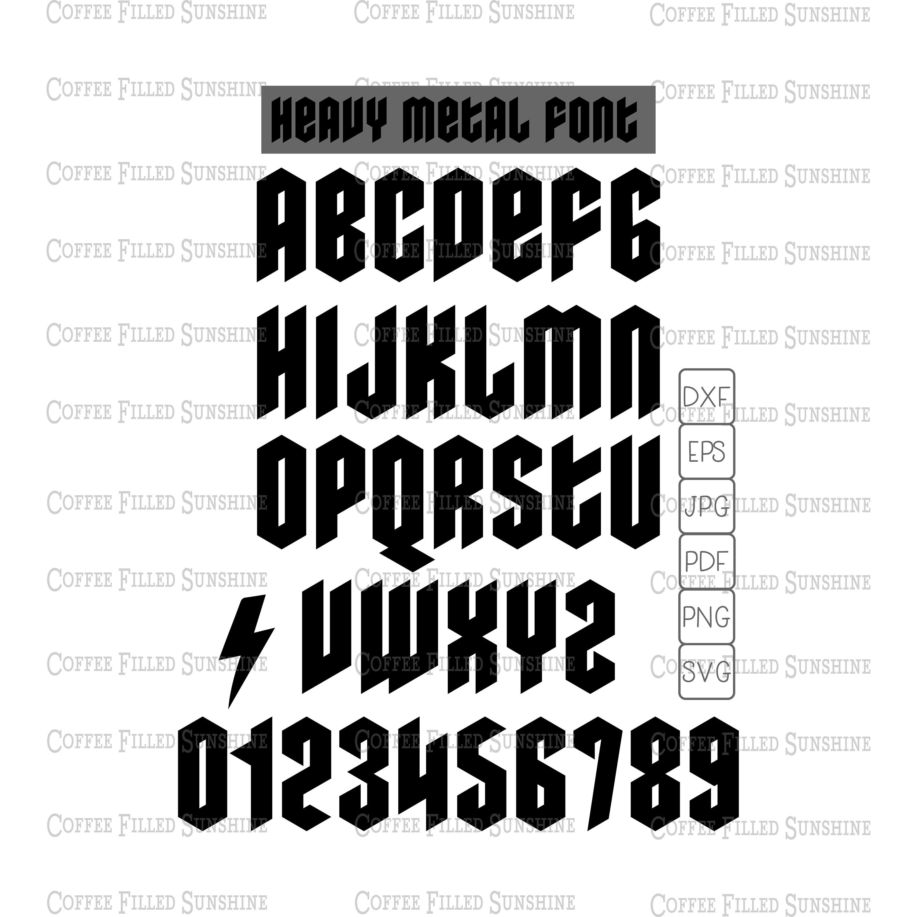 HEAVY METAL FONT Rockband Letters Svg Font Digital Cut | Etsy