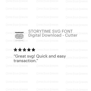 STORYTIME SVG FONT - Digital Download - Cutter File, Printable, Iron on ...