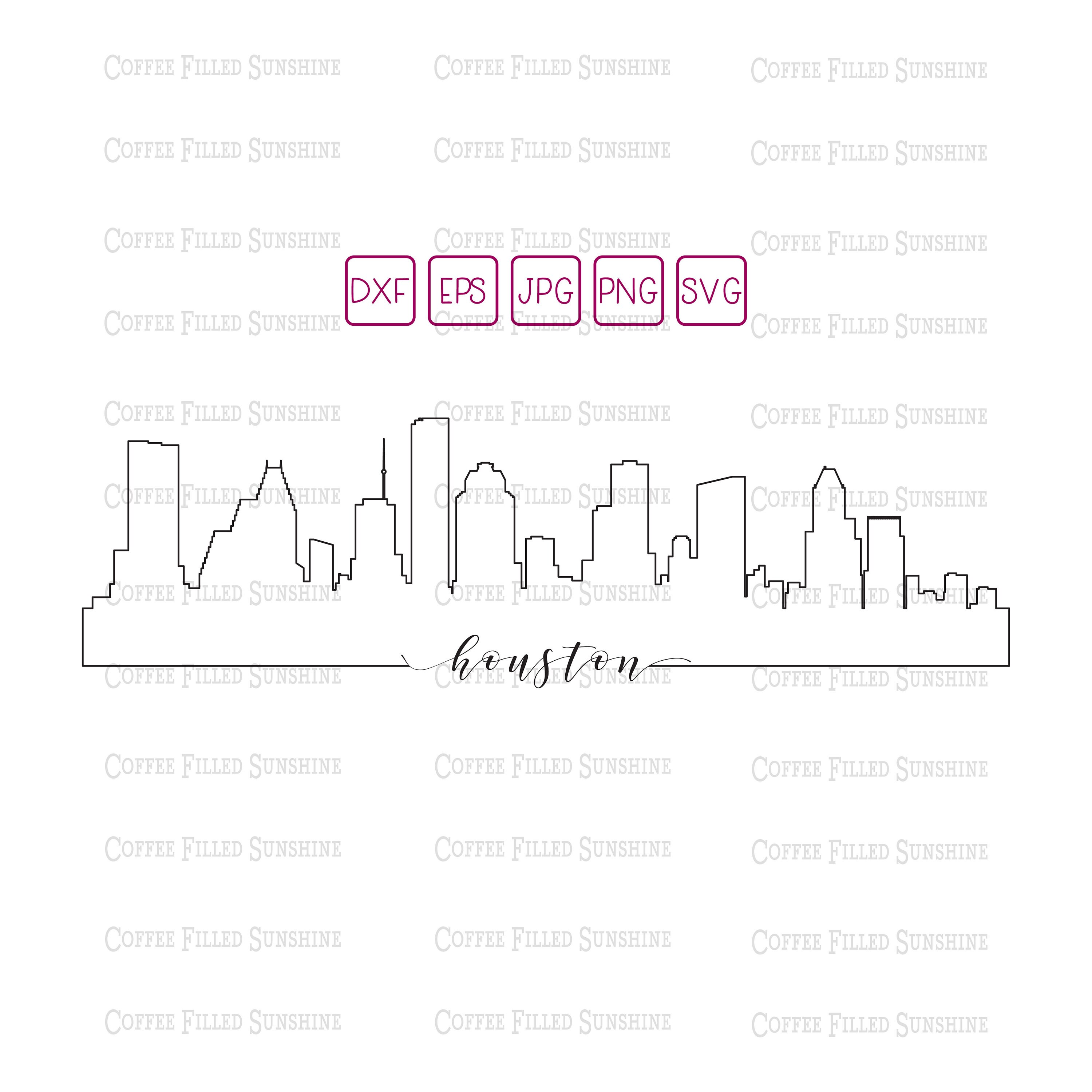 HOUSTON TEXAS Skyline - Instant Digital Download, Houston Gps ...