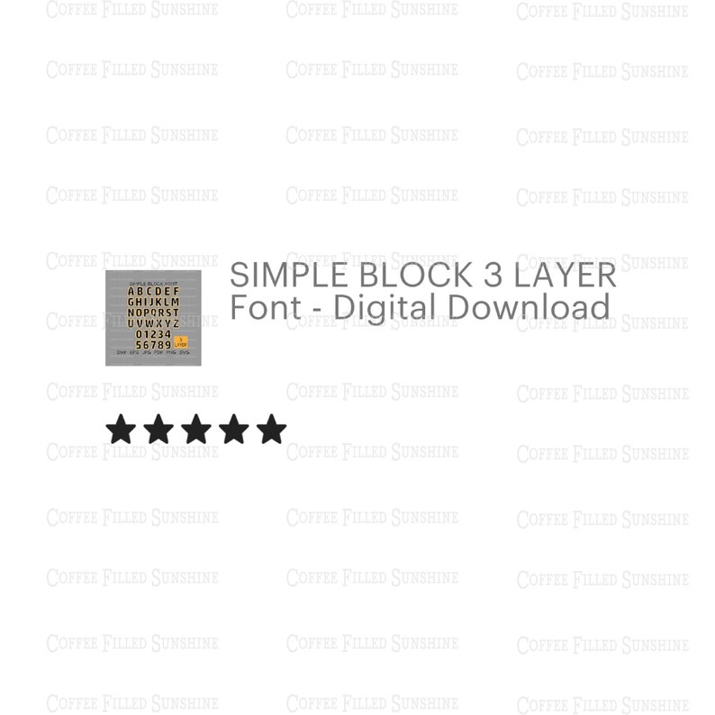 SIMPLE BLOCK 3 LAYER Font - Digital Download - Cut File, Printable ...