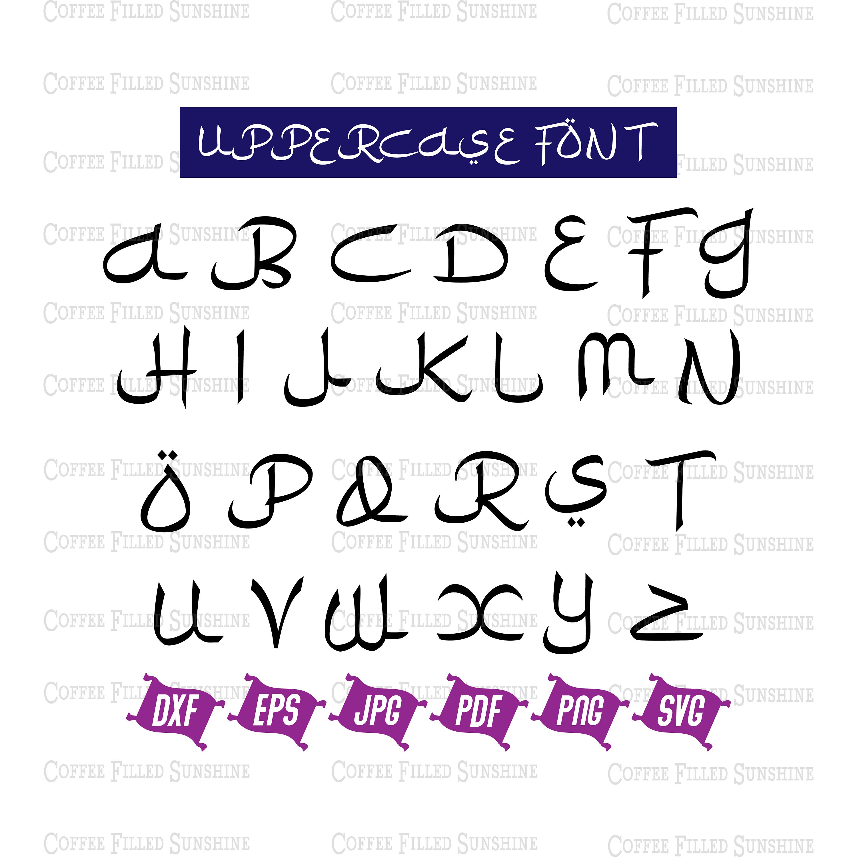 ALADDIN FONT - Arabic Vector Font, Instant Digital Download, Dxf Eps ...