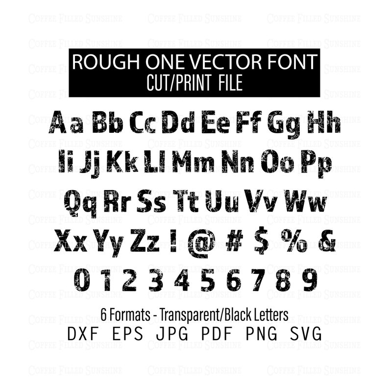 ROUGH ONE Chunky Vector Font - SVG Letters, Cutter File, Printable ...