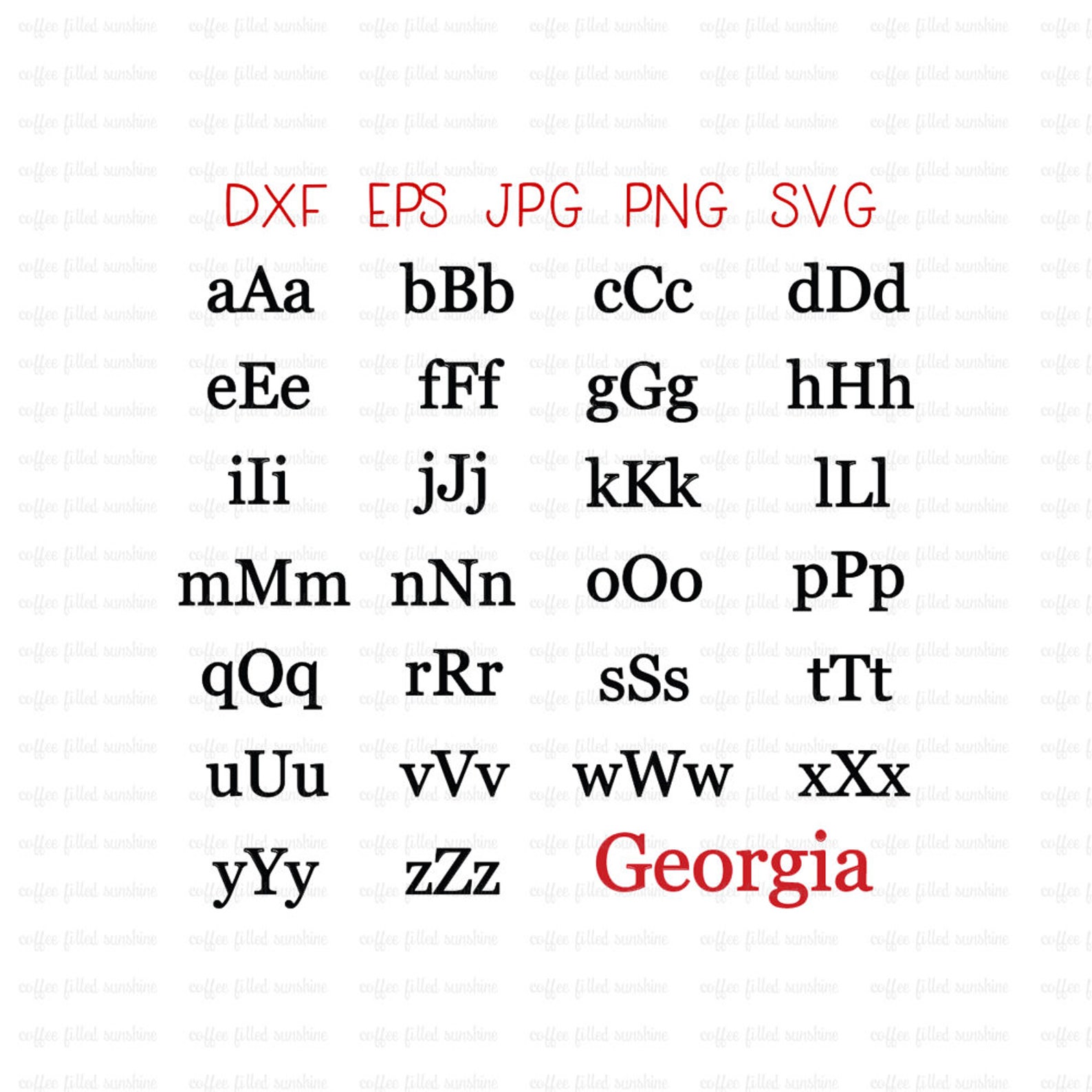 GEORGIA SVG File SVG Letters Vector Letters Svg Font - Etsy
