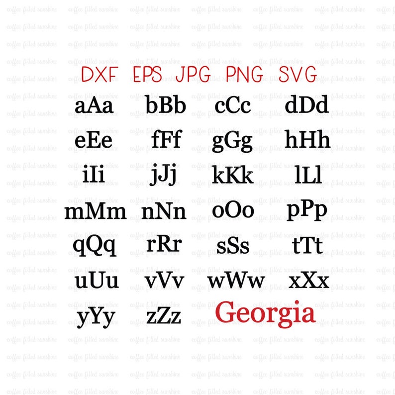 GEORGIA SVG File SVG Letters Vector Letters Svg Font - Etsy