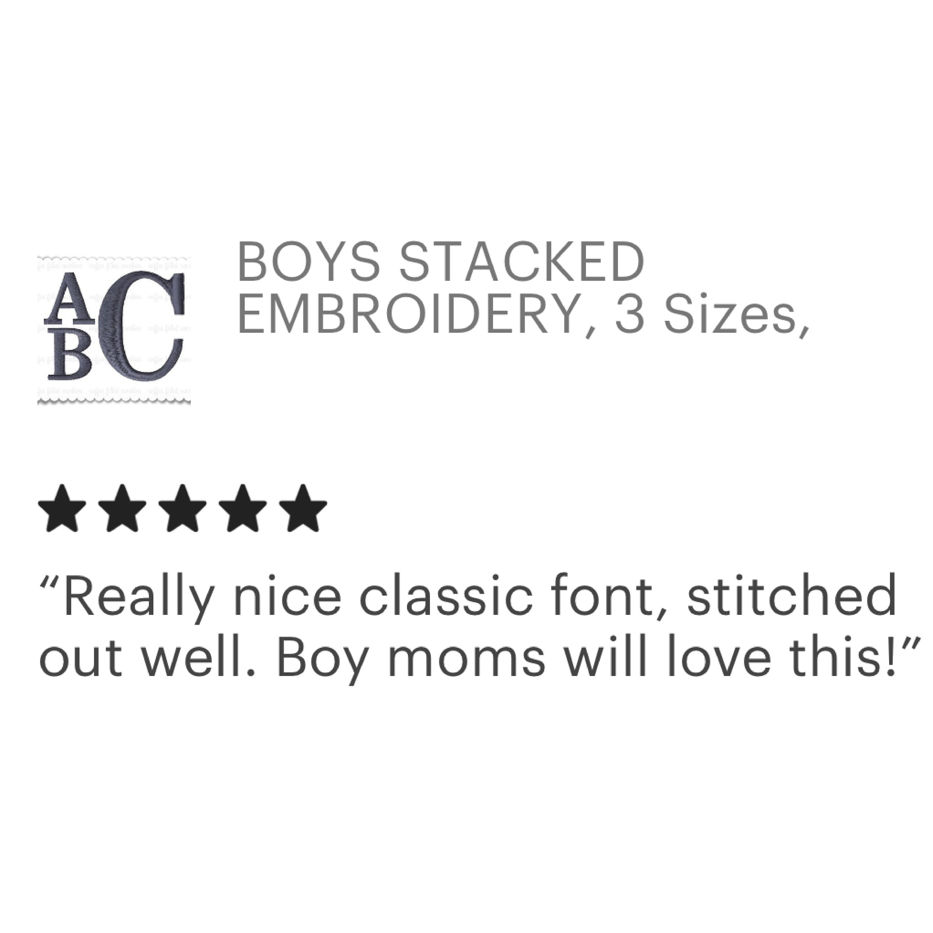 Embroidery Monogram Fonts For Boys