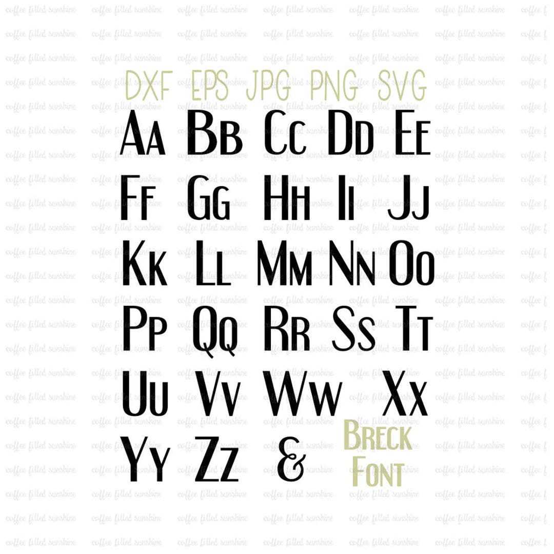 BRECK WEDDING FONT - Digital Download - Dxf Eps Jpg Png Svg - Image ...