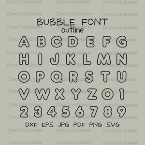 BUBBLE FONT Vector Font - Cutter File, Printable, Iron On, Funky ...