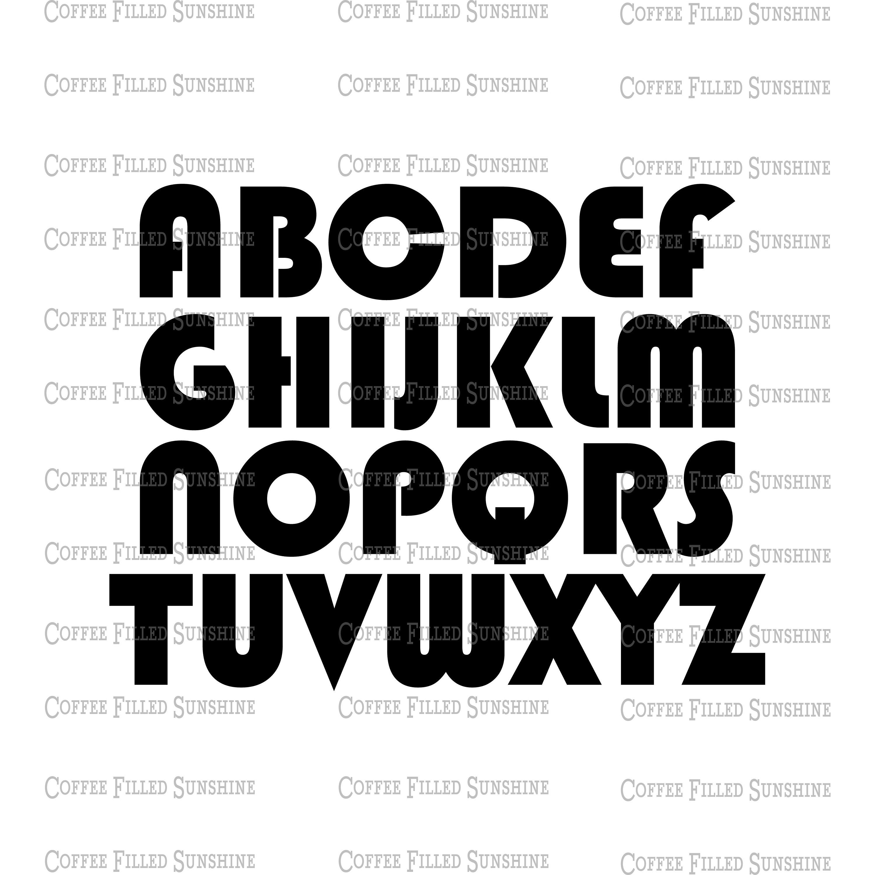 DISCO MONOGRAM LETTERS Disco Font Disco Alphabet Letters | Etsy