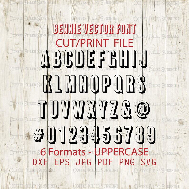 BENNIE VECTOR FONT - Shadow Letters, 2 Layer Cutter File, Printable ...