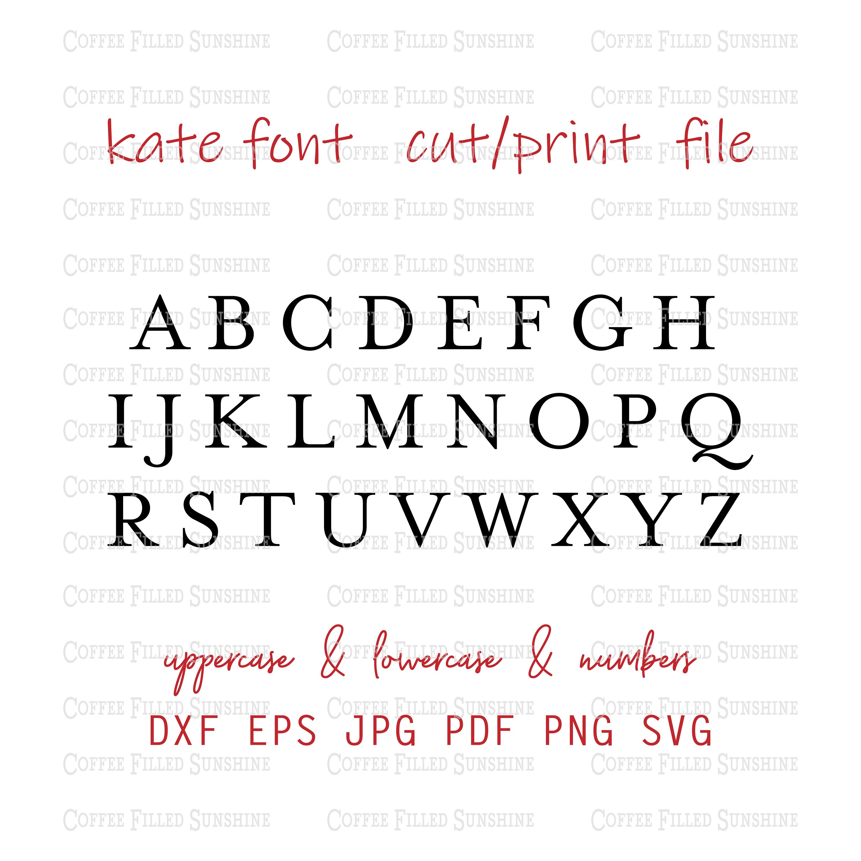 KATE VECTOR FONT - Wedding Invitation Letters, Cutter File, Printable ...