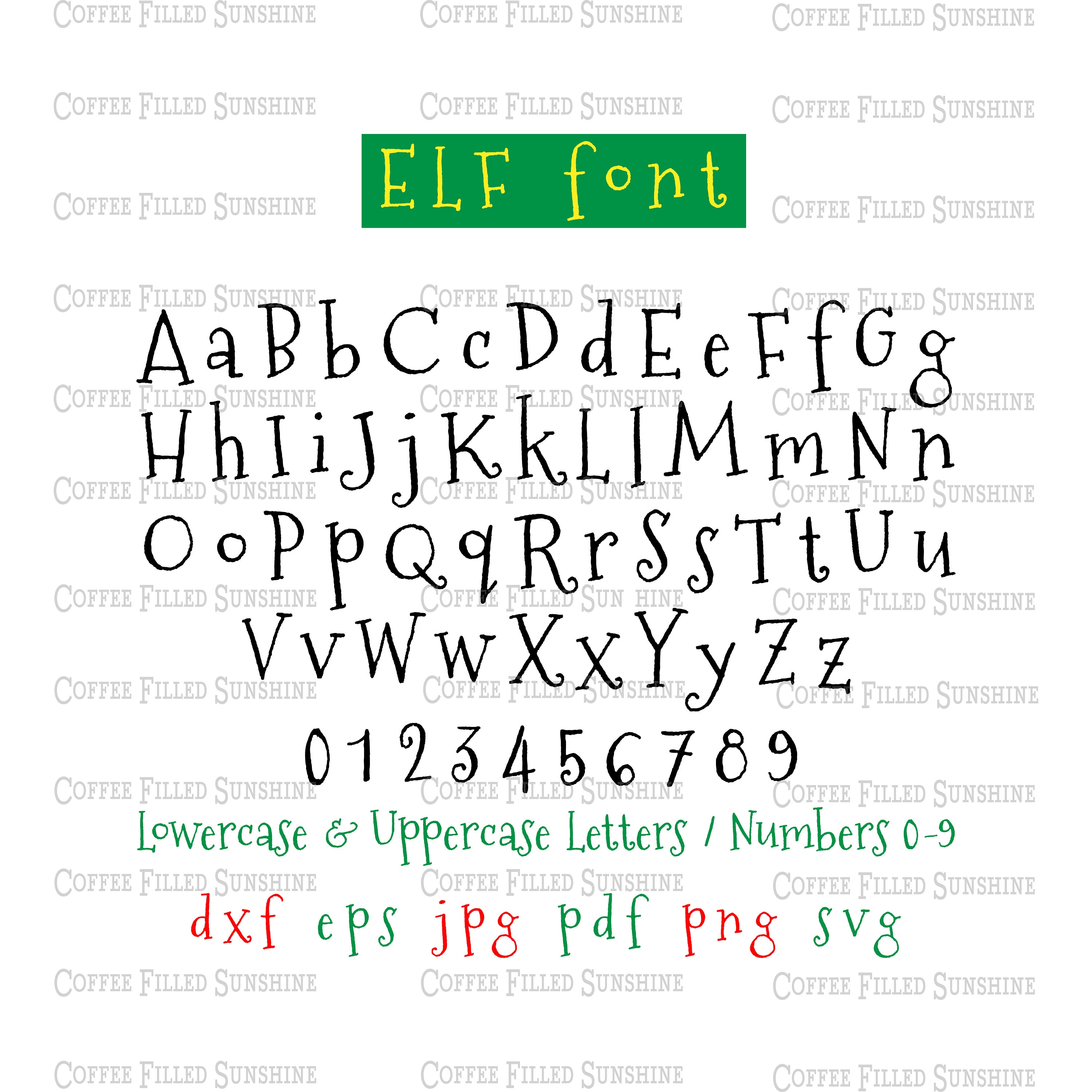 ELF FONT SVG Digital Download Cutter File Printable Iron | Etsy