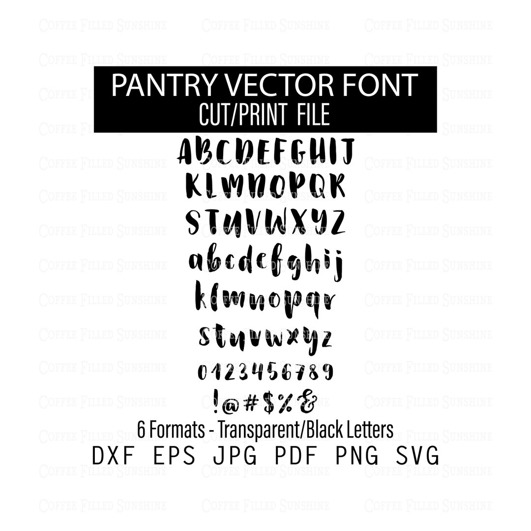 PANTRY FONT - FARMHOUSE Font - Svg Font, Cut/print File, Instant ...