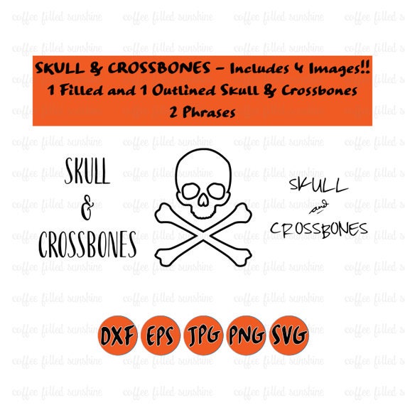 SKULL & CROSSBONES Digital Cut/Print Vector File Halloween | Etsy