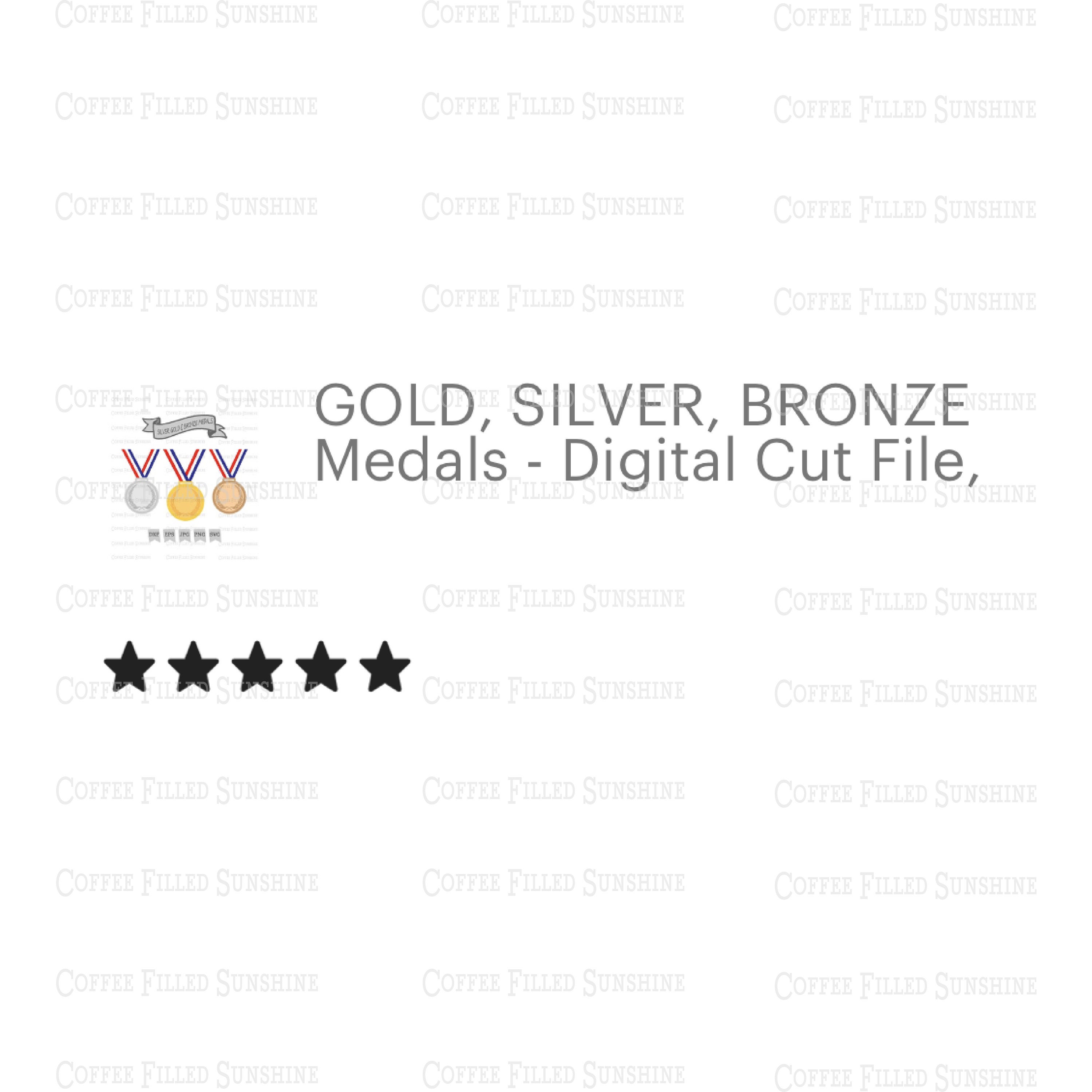GOLD, SILVER, BRONZE Medals - Digital Cut File, Olympic Medal Vector ...
