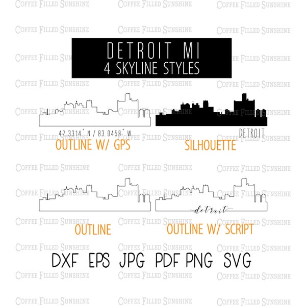 Detroit Skyline Svg - Etsy
