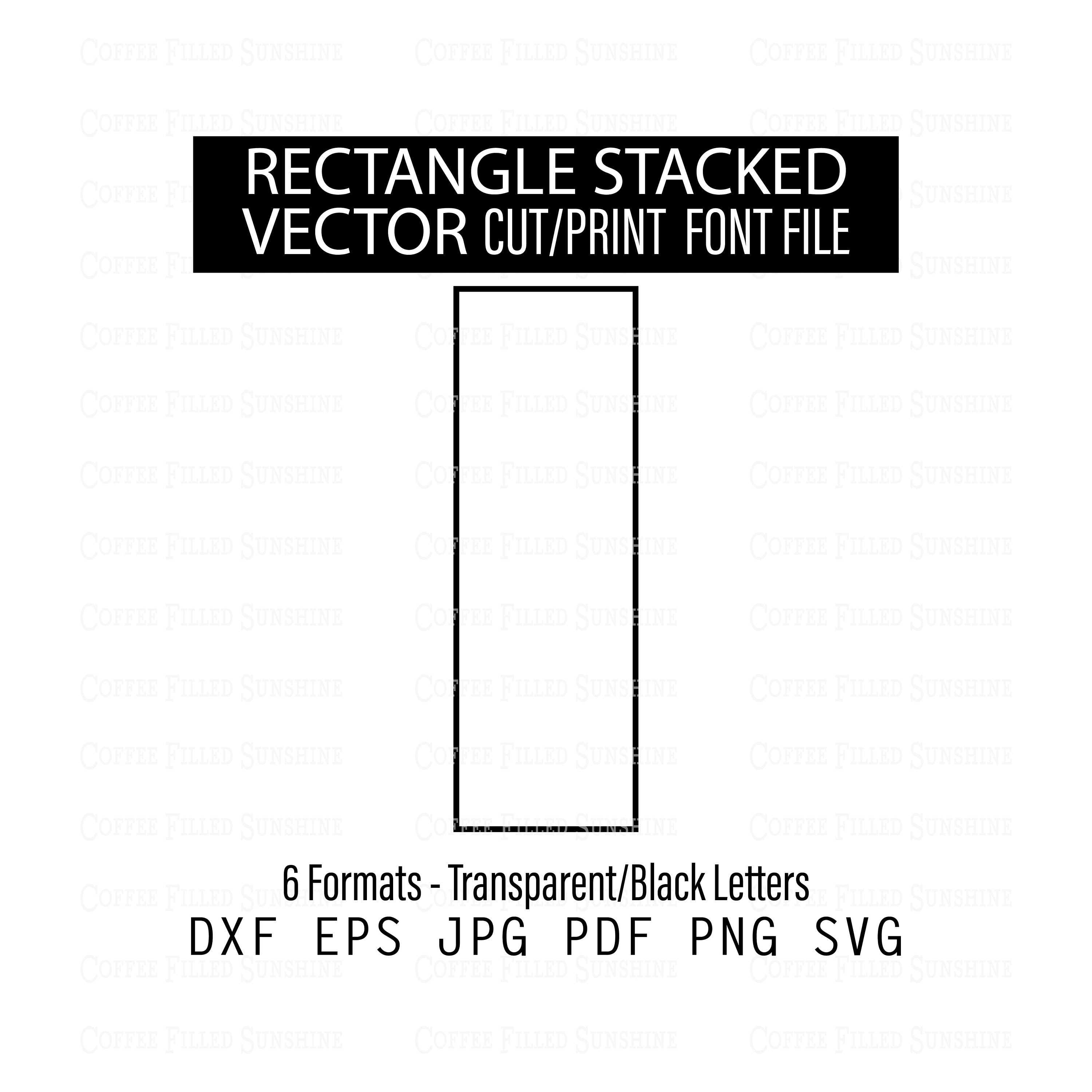 RECTANGLE STACKED 2 Letter FONT Instant Digital Download - Etsy