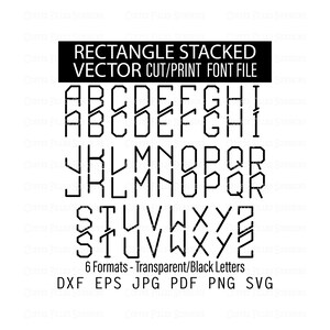 RECTANGLE STACKED 2 Letter FONT Instant Digital Download, Vector Cut ...