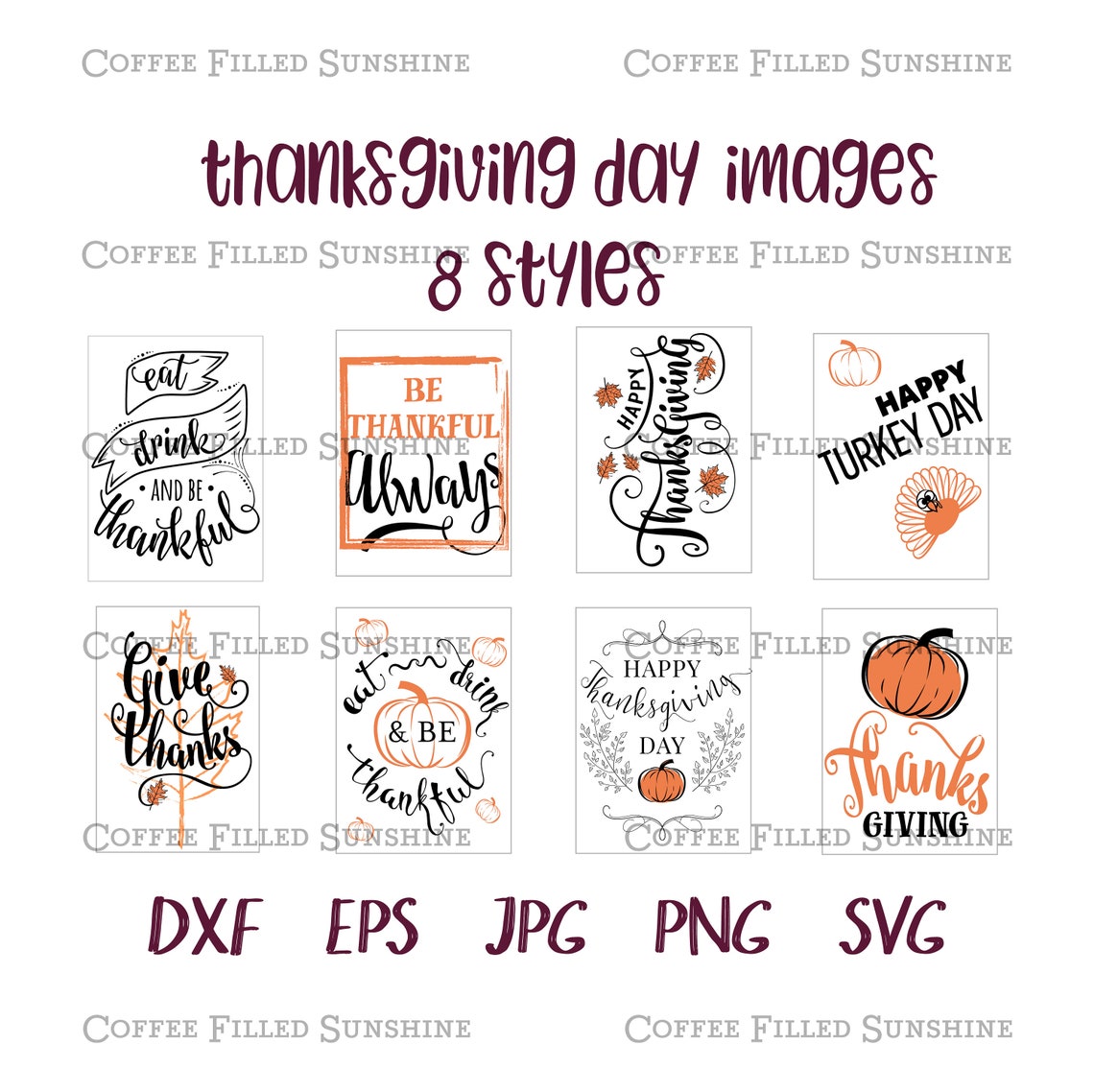 THANKSGIVING DAY Vectors - DIY Card for Fall & Thanksgiving - Digital ...