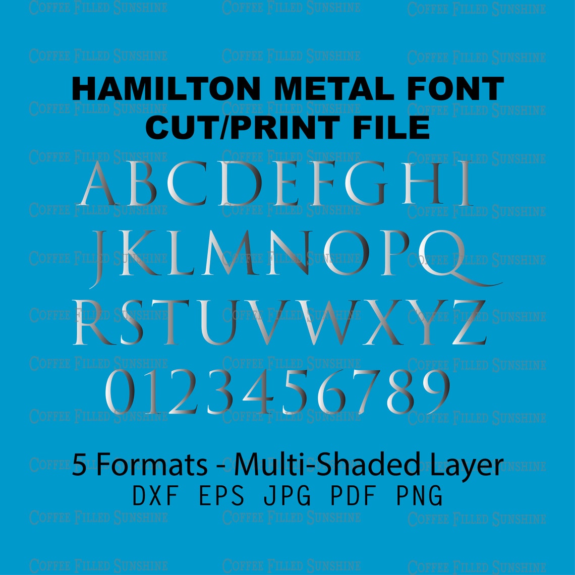 HAMILTON METAL ALPHABET Digital Cut File Hand Drawn | Etsy