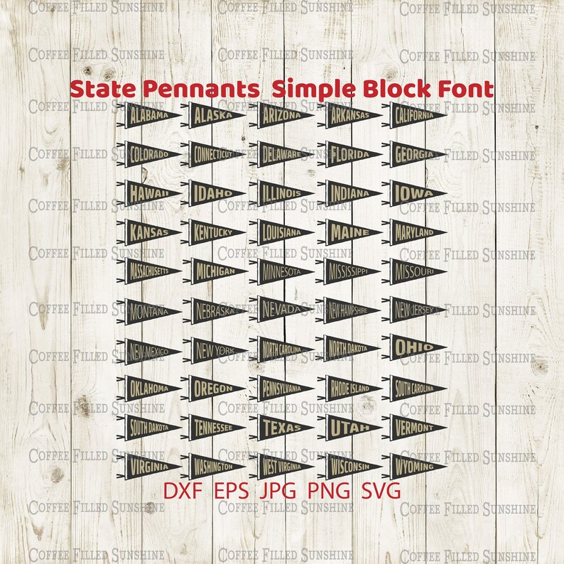 USA STATE PENNANTS - Digital Cut/print File - Instant Download Dxf Eps ...