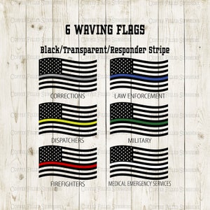 FIRST RESPONDER FLAG - Police, Firefighter, Medical, Military Cut Print ...