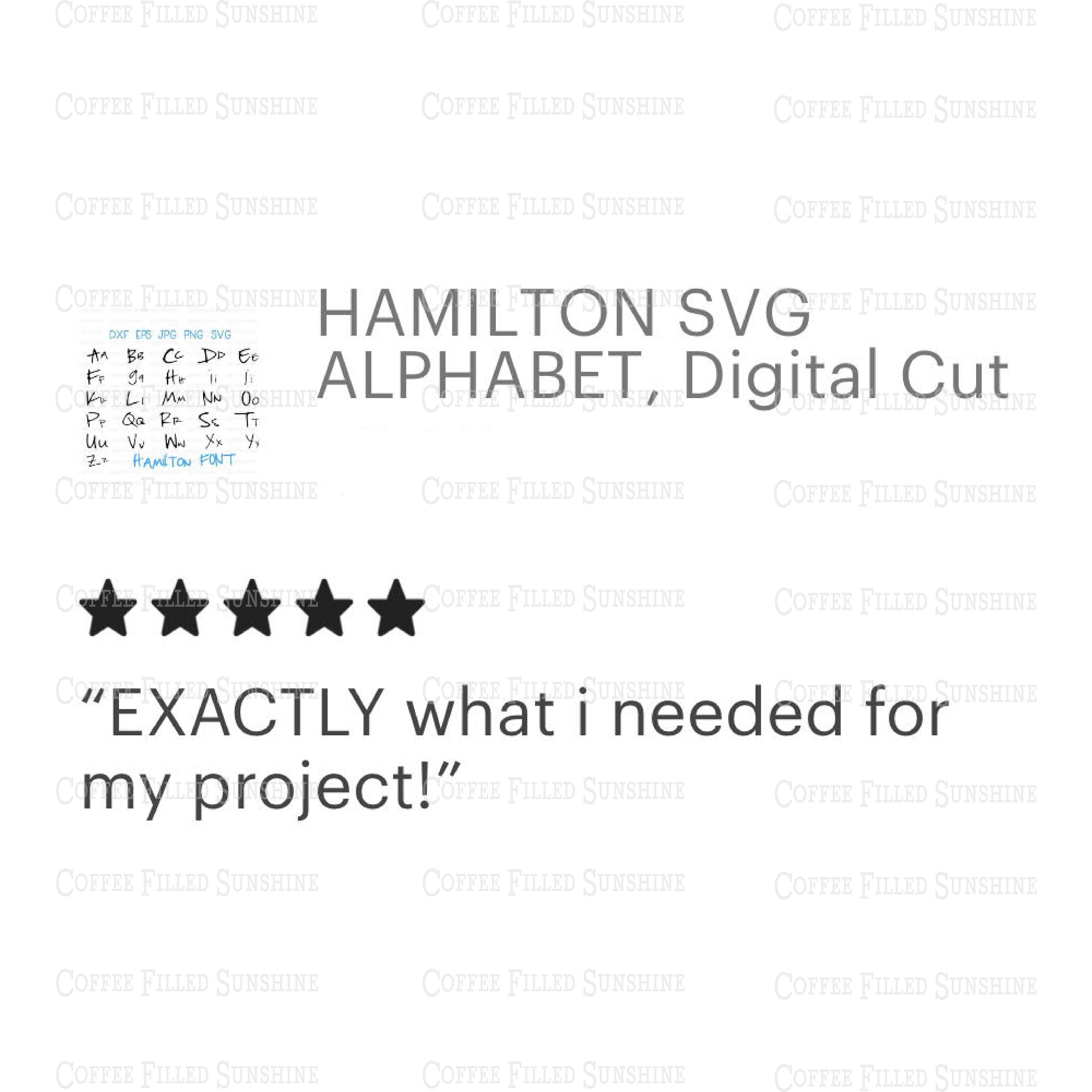 HAMILTON HAND DRAWN Letters Digital Cut File Vector - Etsy