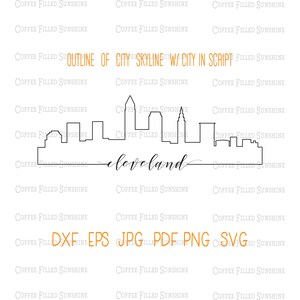 CLEVELAND CITY SKYLINE - Ohio Instant Digital Download, Gps Coordinates ...
