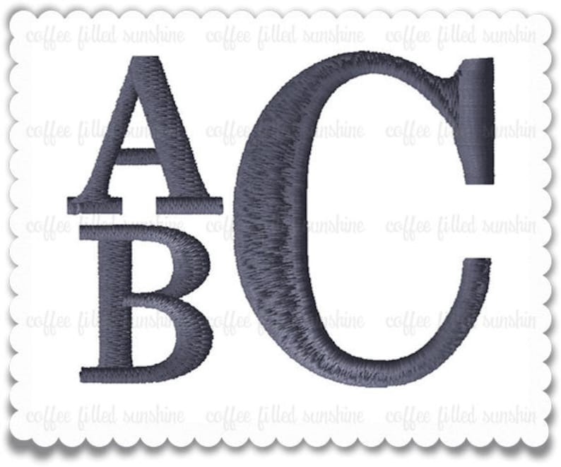 BOYS STACKED EMBROIDERY 3 Sizes Boys Monogram font Instant | Etsy