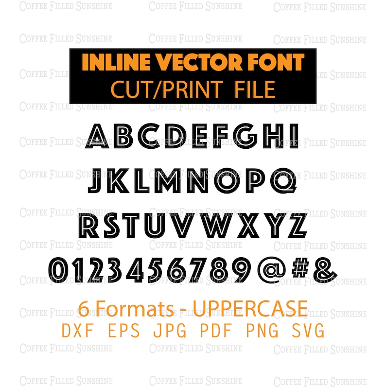 INLINE VECTOR FONT Svg Letters Cutter File Printable | Etsy