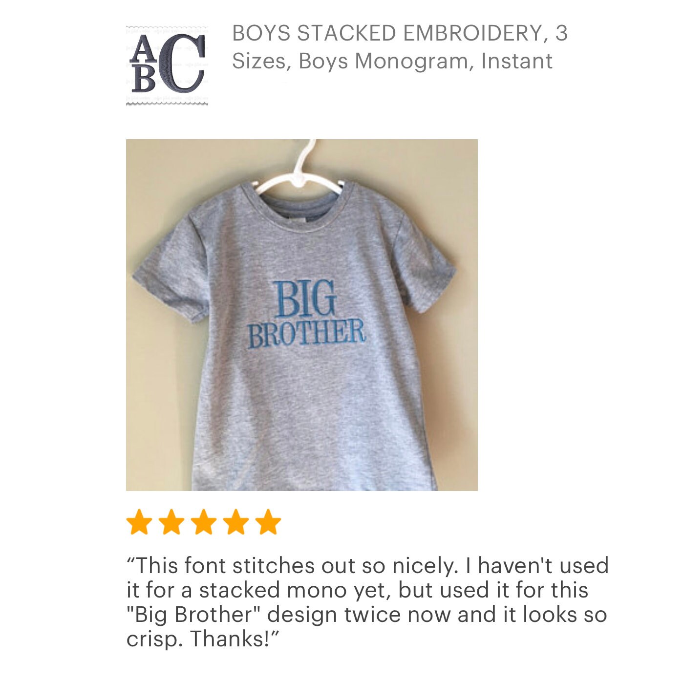 STACKED EMBROIDERY, Stacked Monogram, Boys Monogram, Instant Download ...