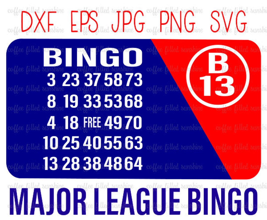 MAJOR LEAGUE BINGO, Digital Clipart, Bingo Shirts, Bingo Squad, Bingo ...