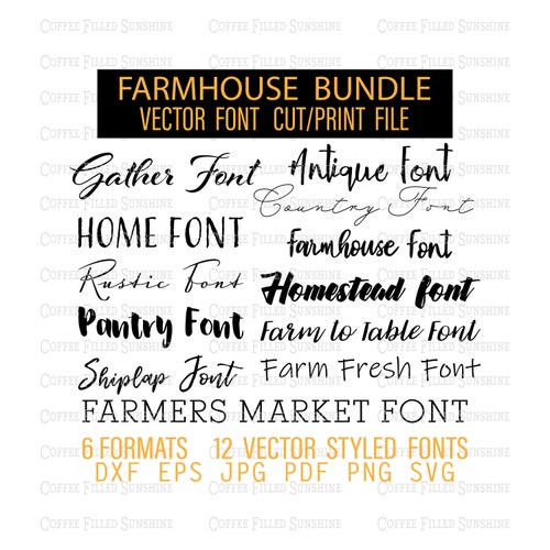 FARM FRESH FONT Svg Farmhouse Font Cut/print File Instant - Etsy