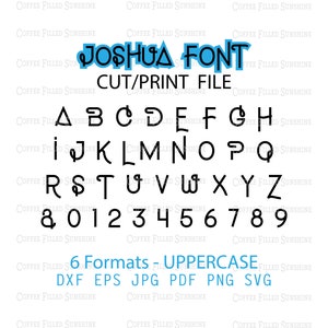 JOSHUA FONT VECTOR - Svg Letters, Cutter File, Printable, Digital ...