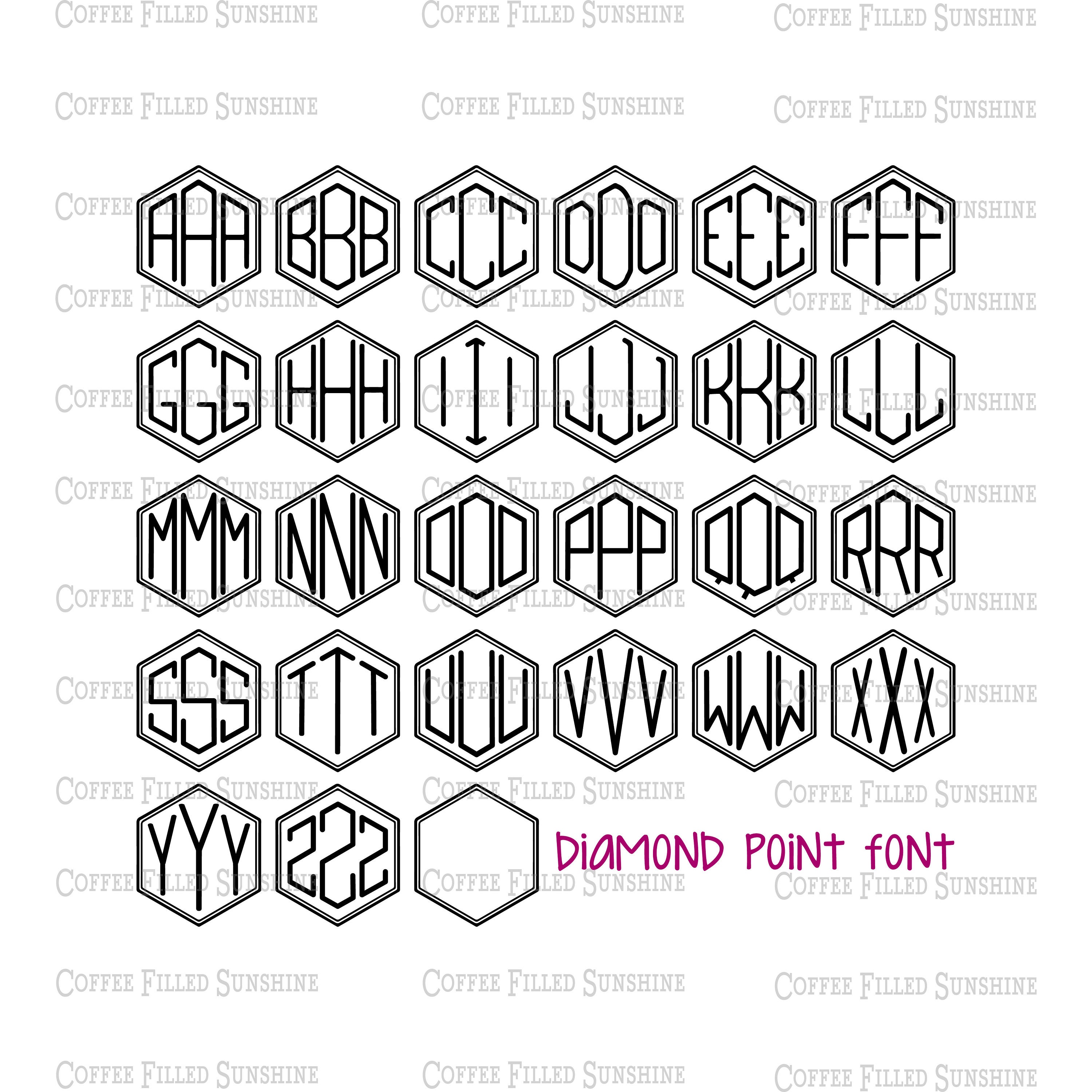 MONOGRAM VECTOR FONT Bundle Dxf Eps Jpg Pdf Png Svg - Instant Download ...