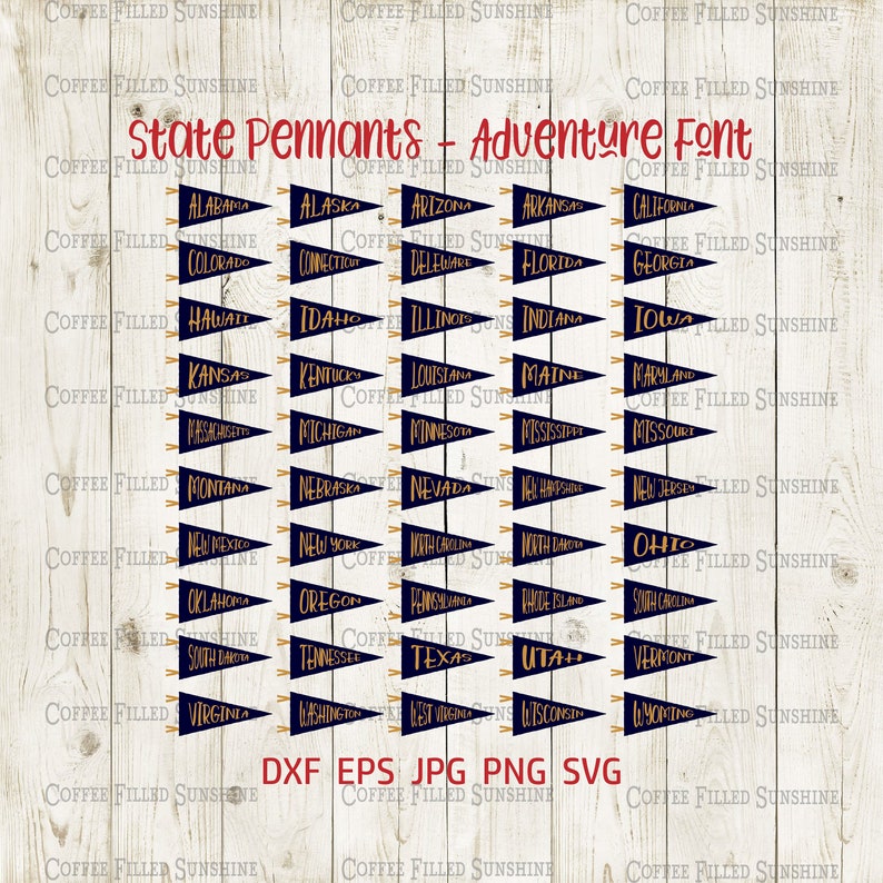 USA STATE PENNANTS Digital Cut/print File Instant Download - Etsy UK