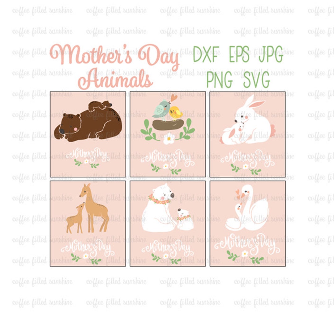 MOMMA and BABY ANIMALS, Digital Cut File, Mother's Day, Gifts for Mom ...