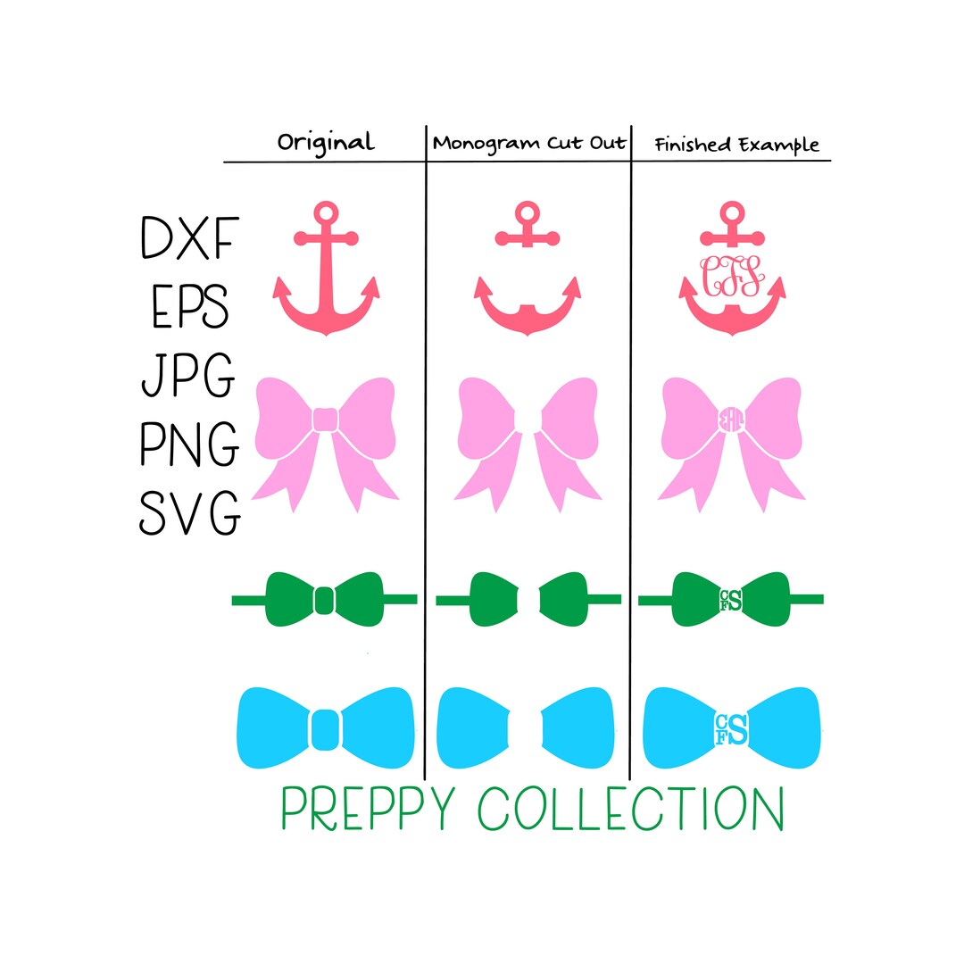 PREPPY ICONS SVG - Digital File, Cut Print File, Stickers, Instant ...