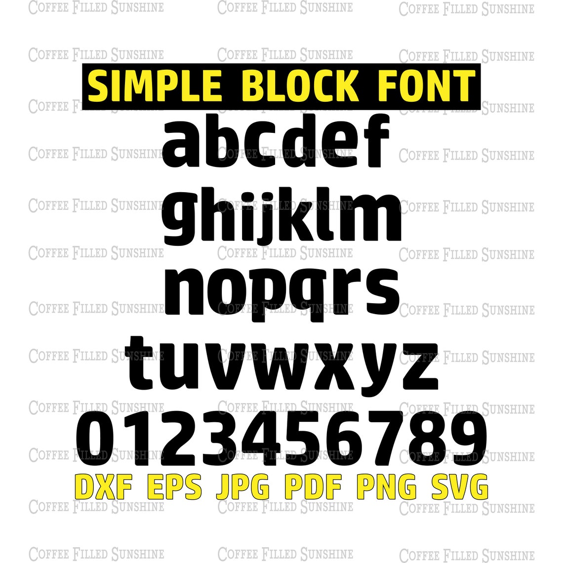 SIMPLE BLOCK FONT Svg - Digital Download - Cutter File, Printable, Iron ...