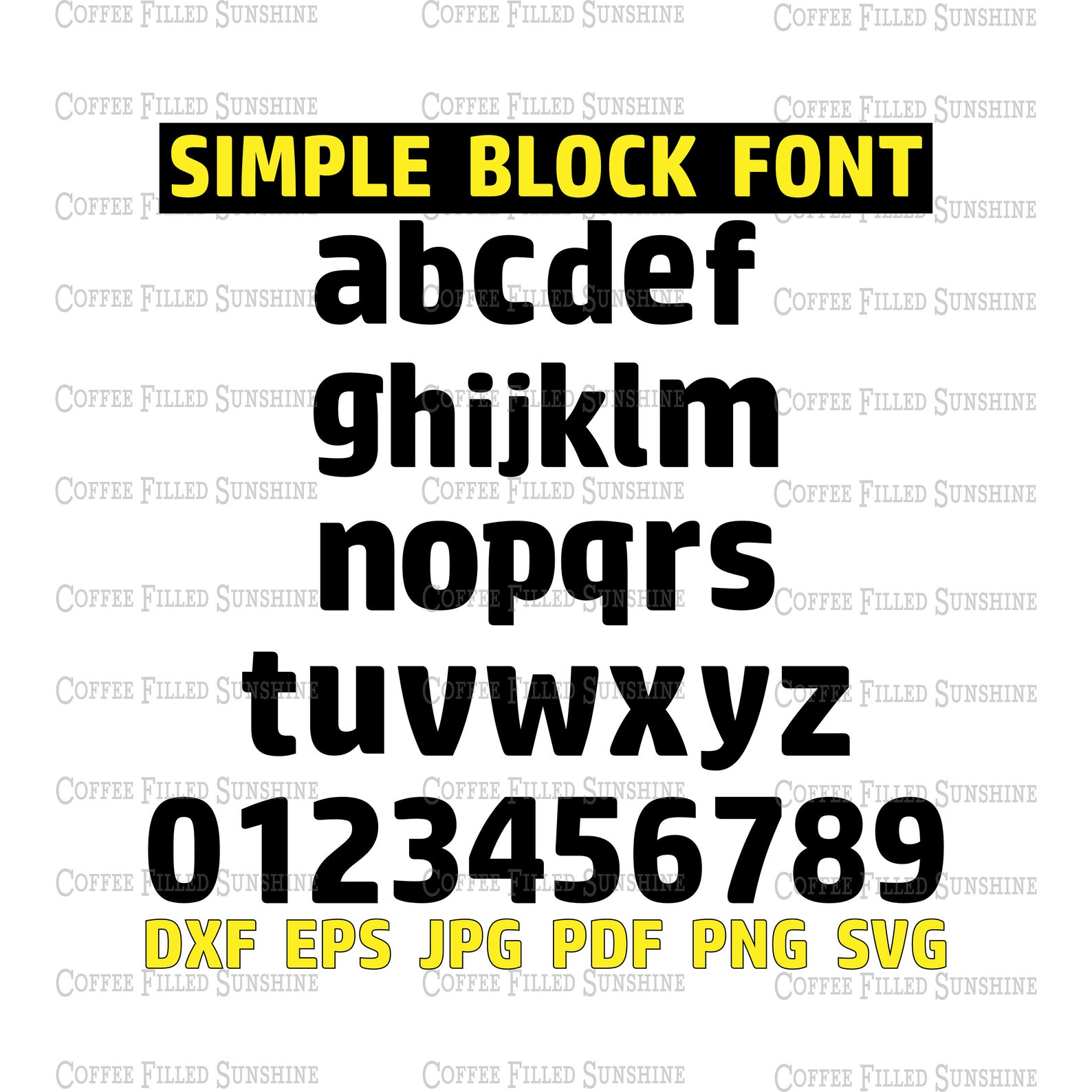 SIMPLE BLOCK FONT svg Digital Download Cutter File | Etsy