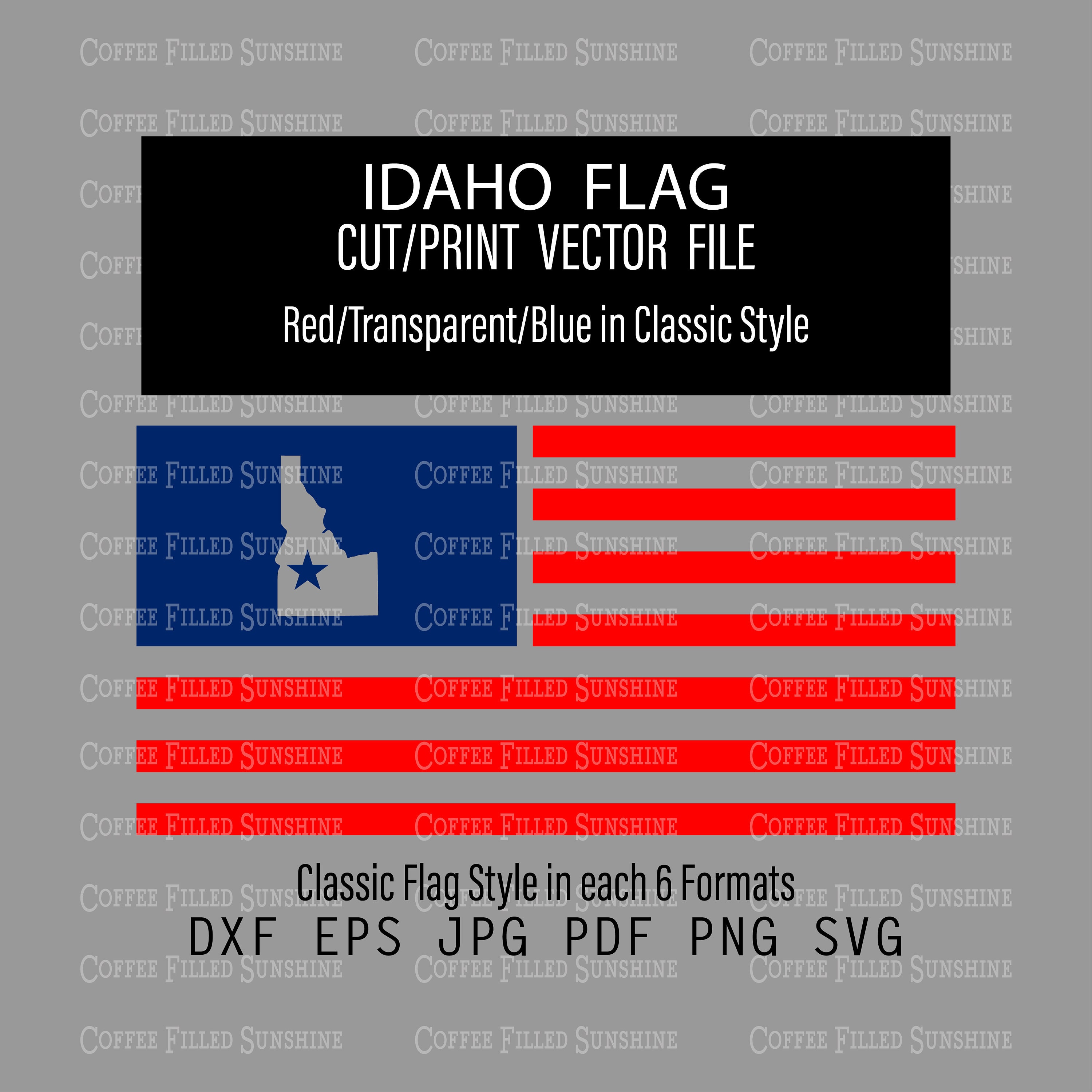 IDAHO Flag - ID State Cutout in USA Flag, Grunge & Classic Flag ...