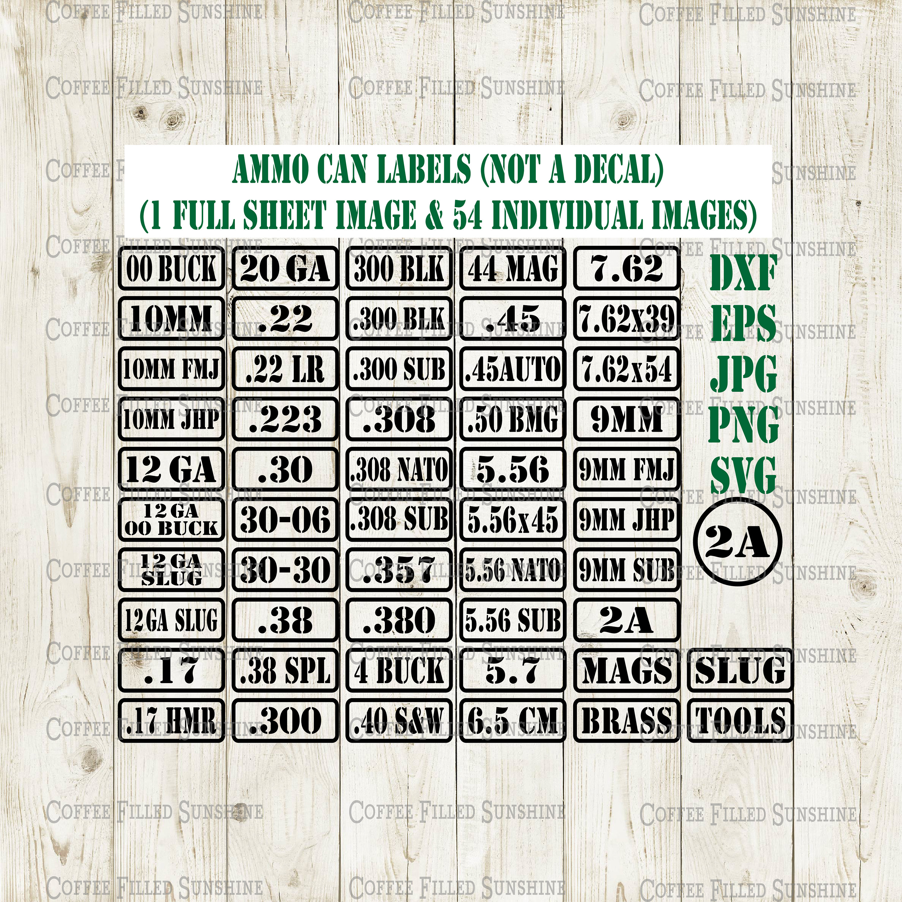 AMMO CAN LABELS - 2nd Amendment, Military Cut Print File Instant ...