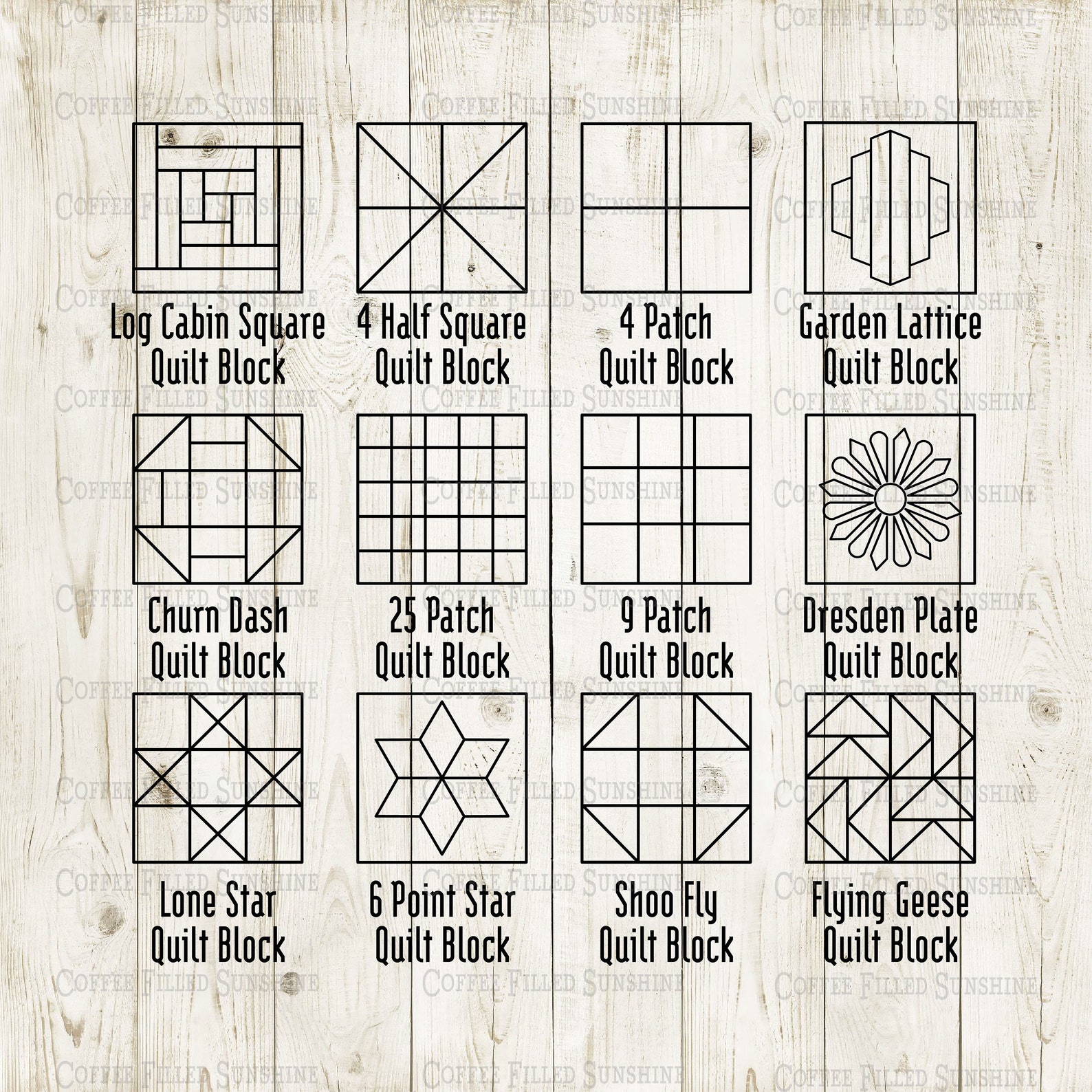 QUILTING SQUARES CLIPART - Vector Images Digital Cut/print Quilt ...