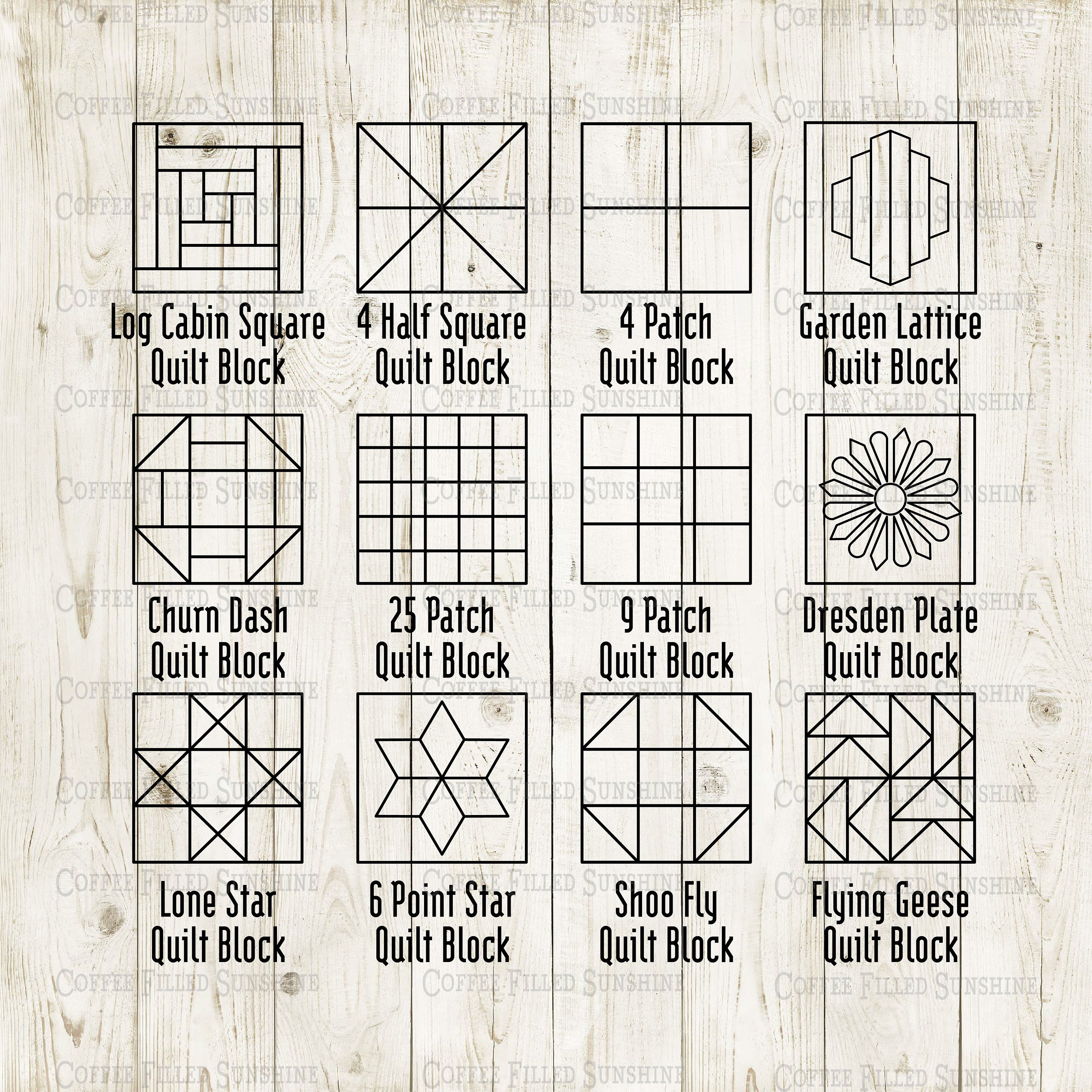 QUILTING SQUARES CLIPART Vector Images Digital Cut/print - Etsy