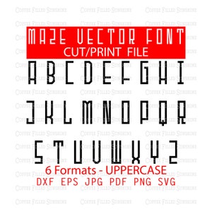 MAZE VECTOR FONT Fun Uppercase Letters, Cutter File, Printable, Digital ...