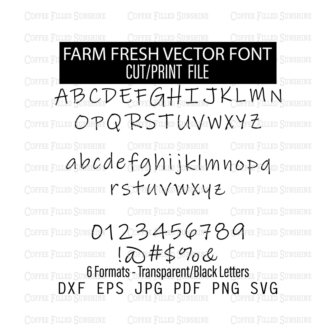 FARM FRESH FONT - Svg Farmhouse Font, Cut/print File, Instant Download ...